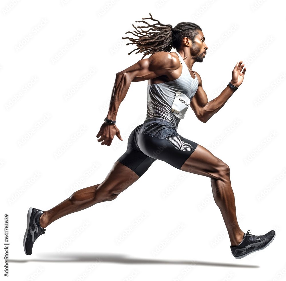 PNG image of a professional running athlete in a running pose on a ...