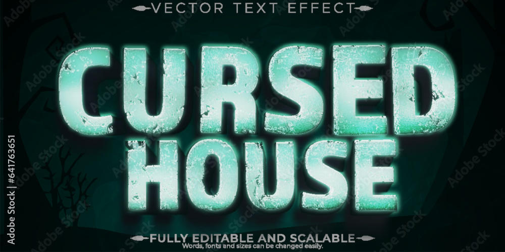 Horror text effect, editable night and scary text style Stock Vector ...