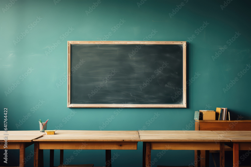blank classroom blackboard in a class room, space for text - school ...