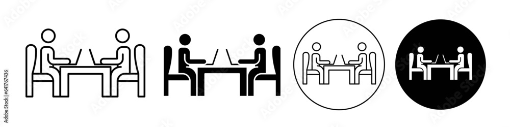 co working icon. Business company employee working together in ...