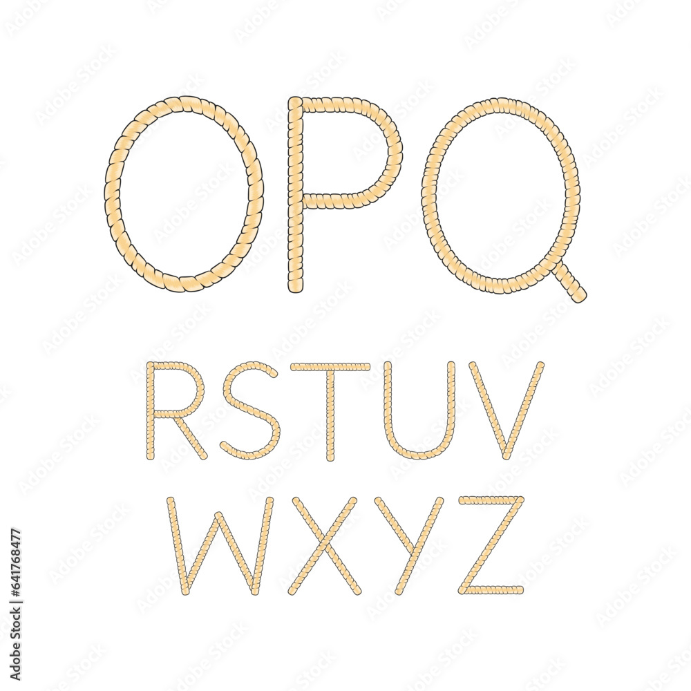 Font, alphabet, letters from blond dreadlocks from O to Z. Isolated ...