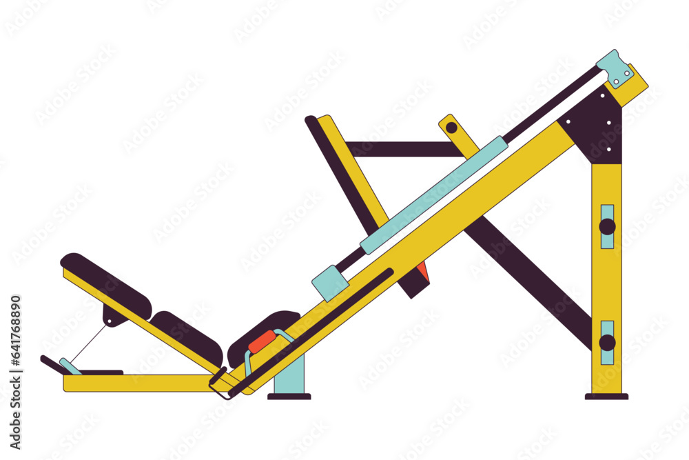 Vecteur Stock Leg press machine flat line color isolated vector object ...