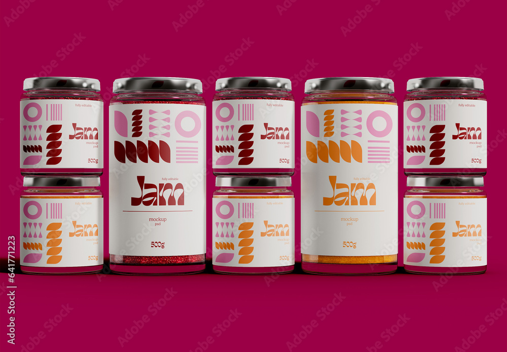 Different Size Jam Jar Mockup Stock Template | Adobe Stock