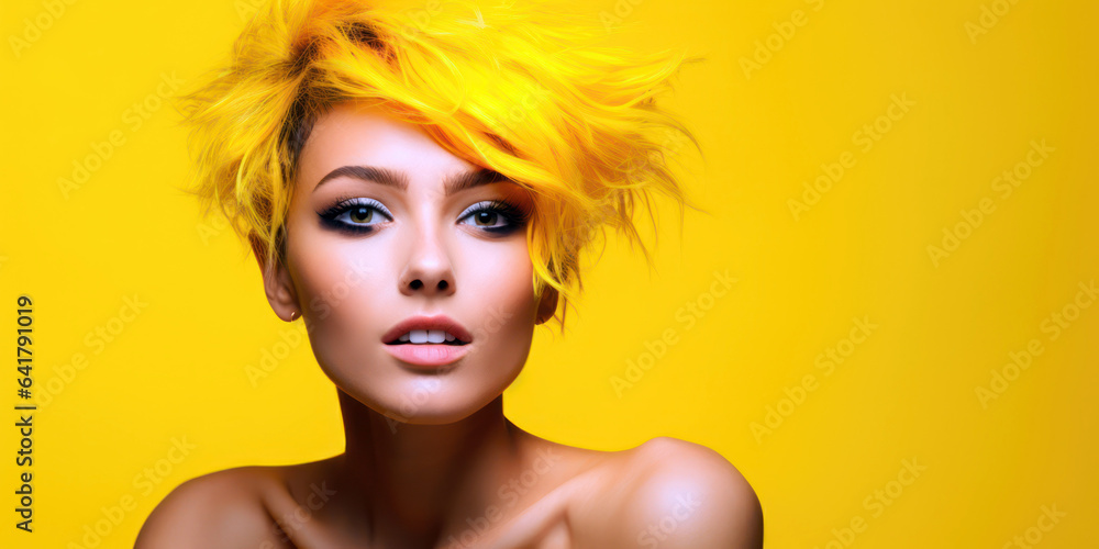 teenager's vibrant hair dye, capturing youthful self-expression, set ...