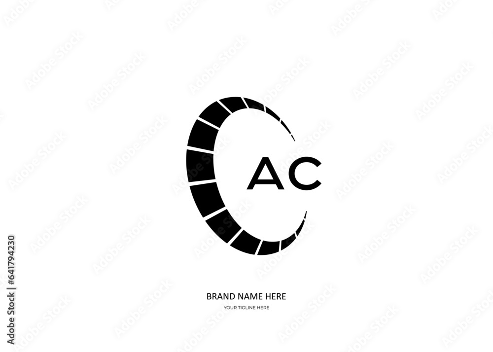 AC logo. AC latter logo with double line. AC latter. AC logo for ...