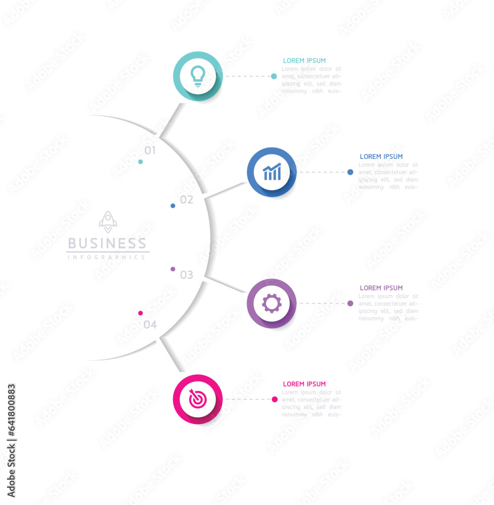 Vector infographic business presentation template with circular ...