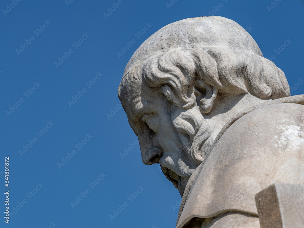 Plato bust marble statue, the ancient Greek philosopher, isolated on ...