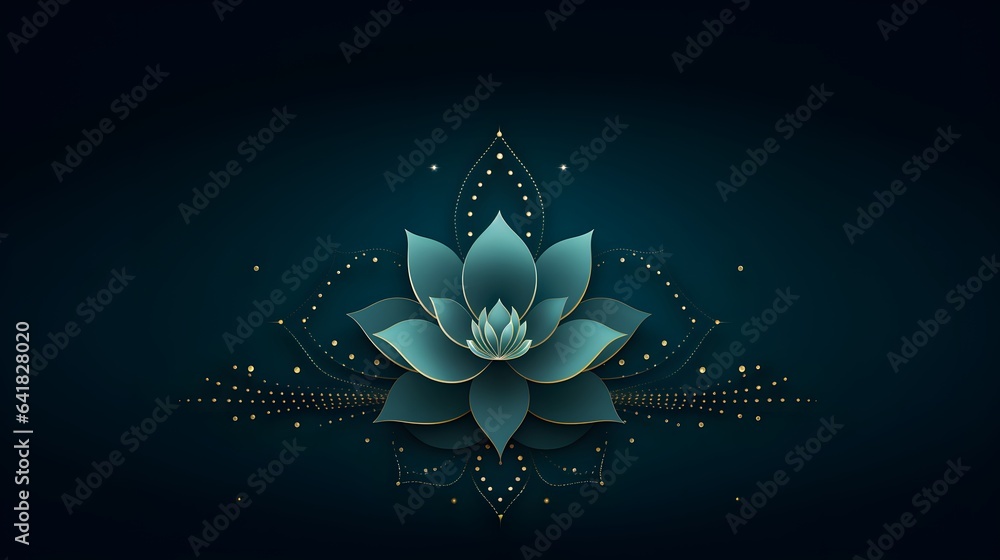 Beautiful lotus flower on dark blue background. Lotus flowers art ...