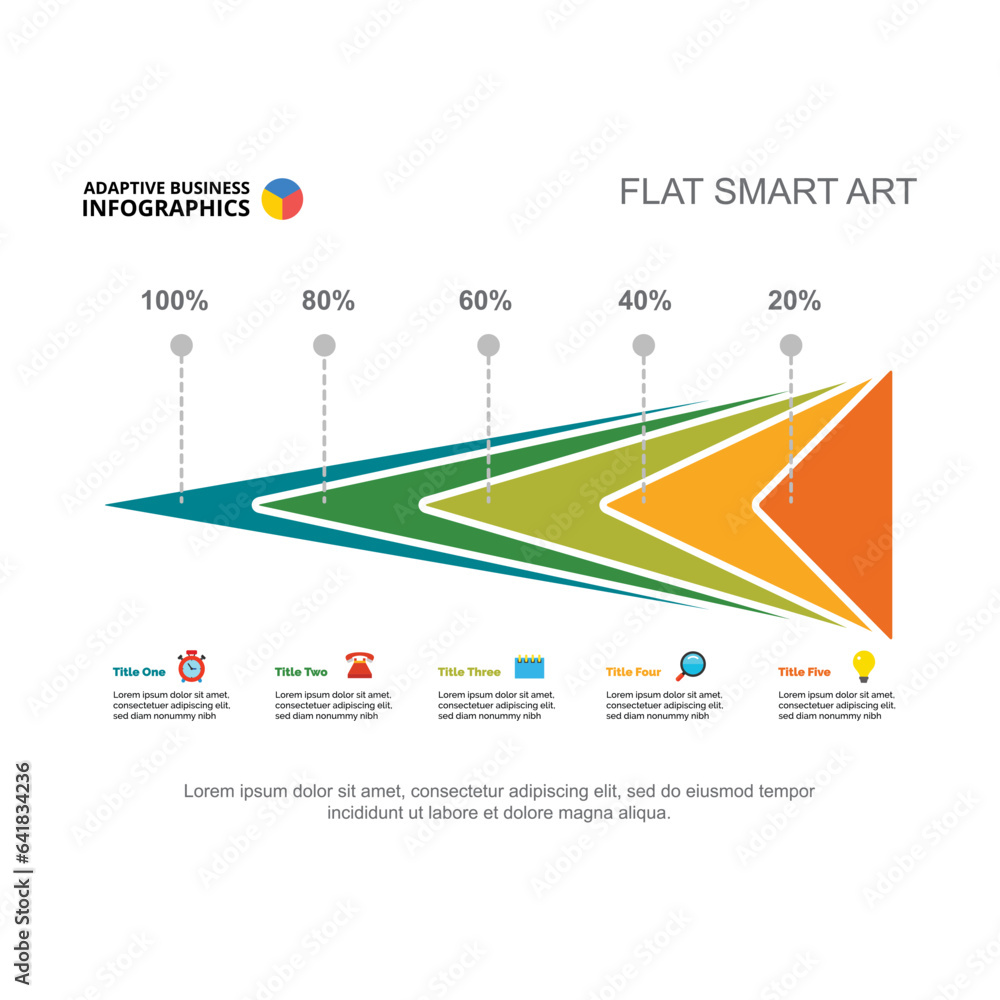 Horizontal triangle chart with percentage vector illustration. Cartoon ...