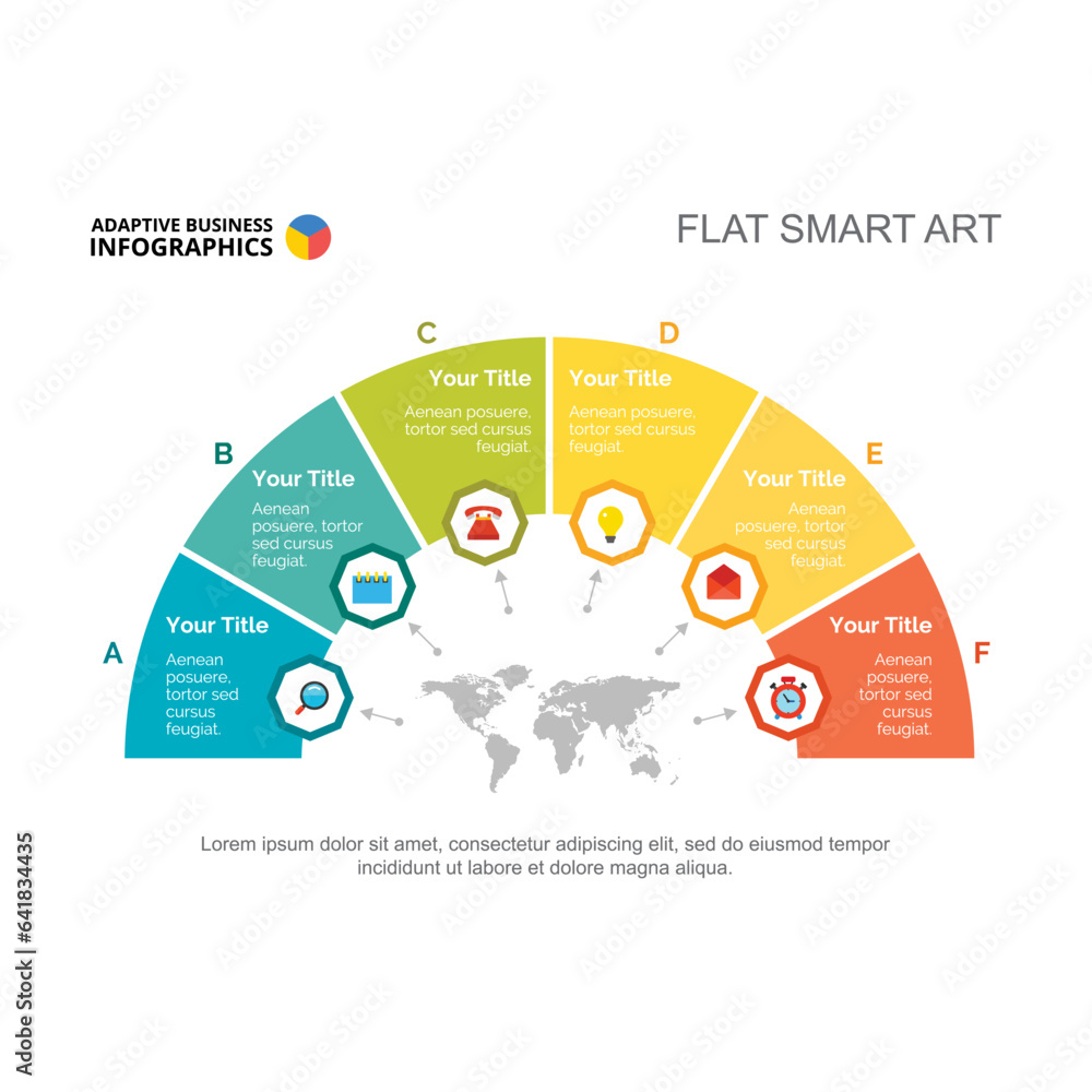 Global project statistics as half pie chart vector illustration ...