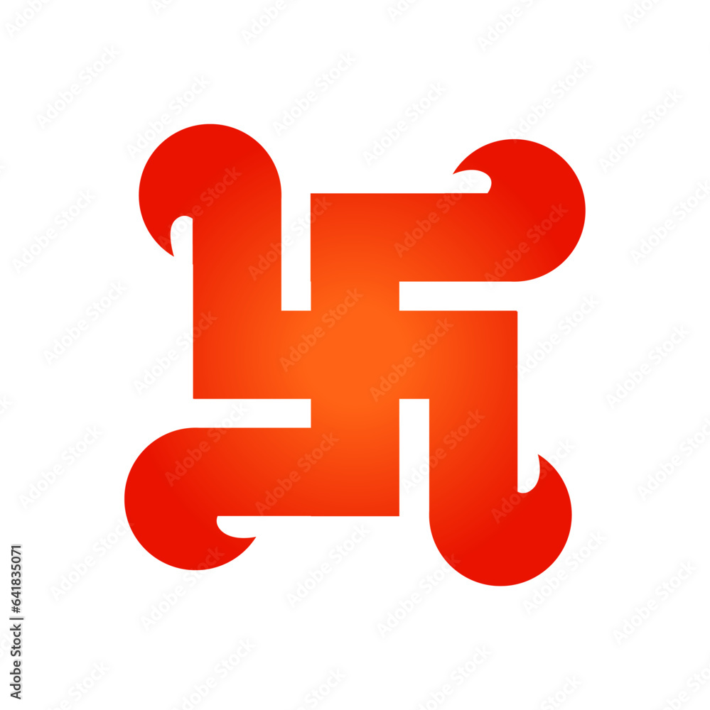 Red Swastika on white background. Hindu holy sign. Stock Vector | Adobe ...