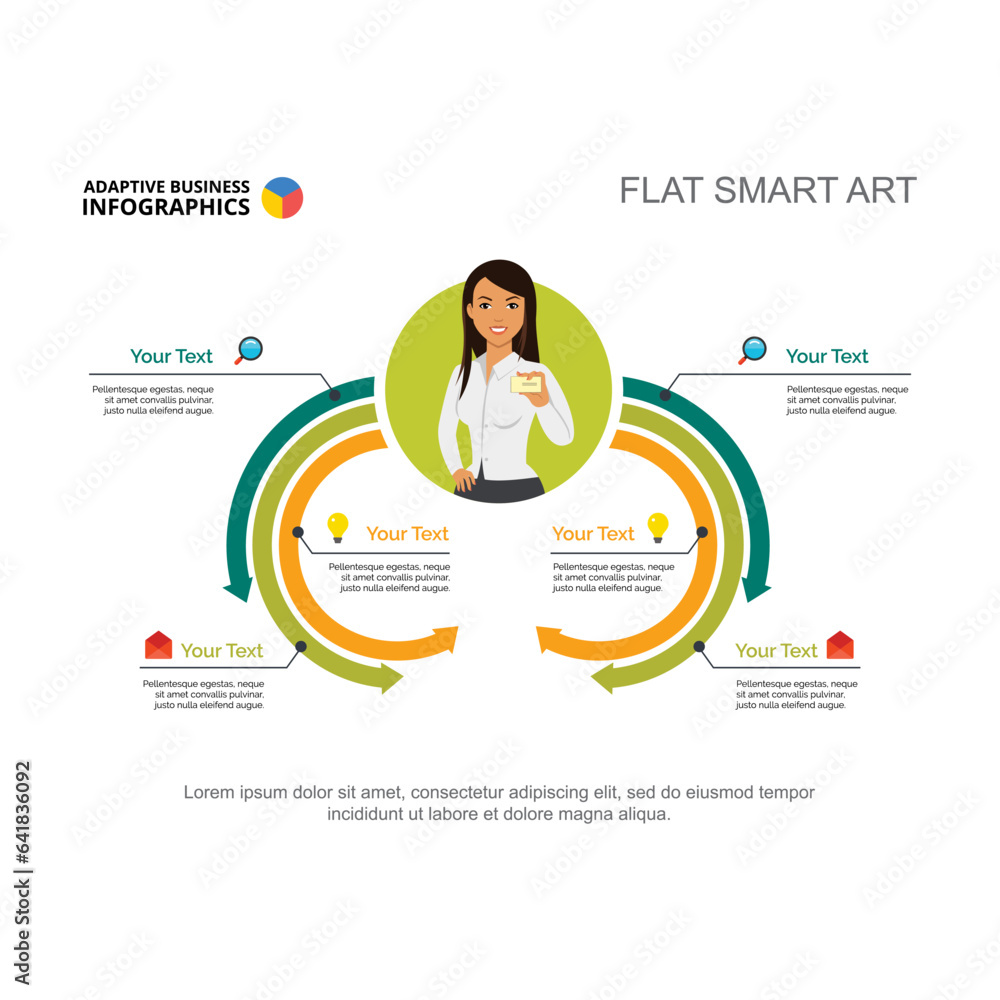 Scheme with manager with business card vector illustration. Cartoon ...