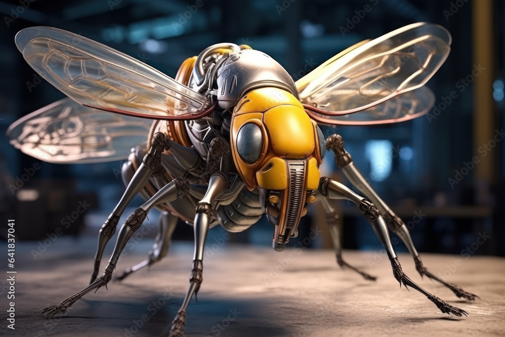 Bionic bee flying, transclucent wings, Robotic bug, robotic bee, wasp ...