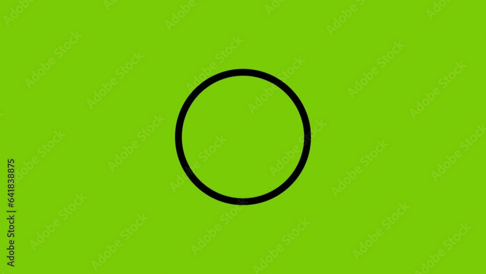 black circle highlight animation on green screen background loop key ...