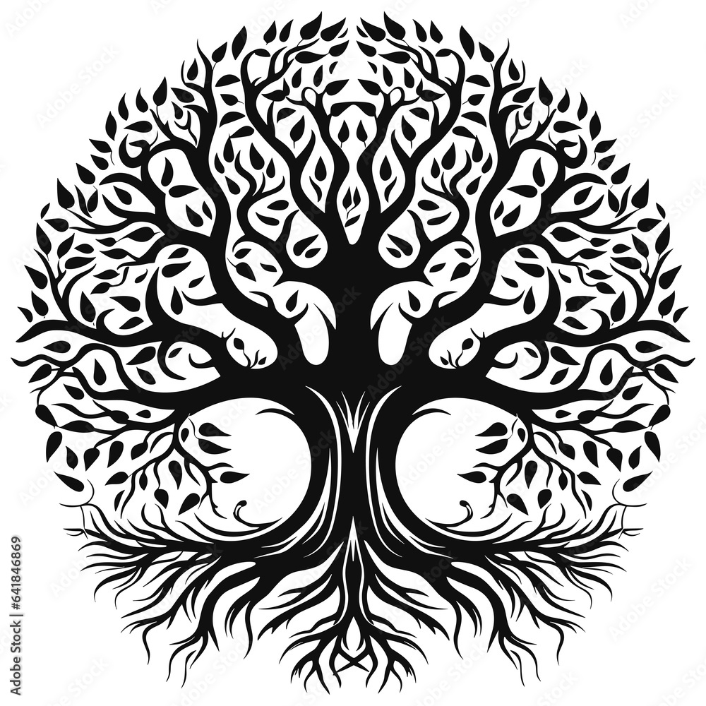 Yggdrasil tree, tree of life, celtic tree, isolated on transparent ...