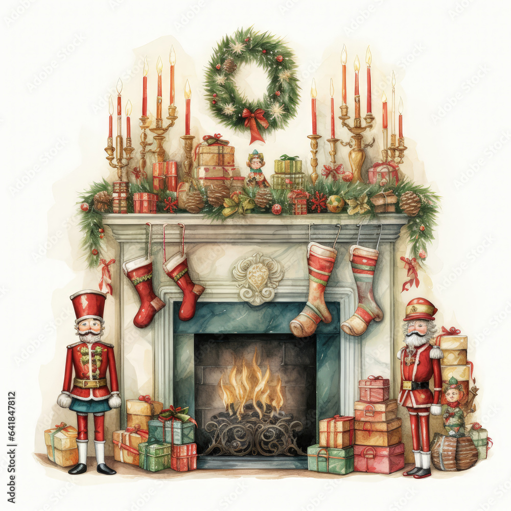 An enchanting watercolor Christmas Nutcracker Clipart showcasing the ...