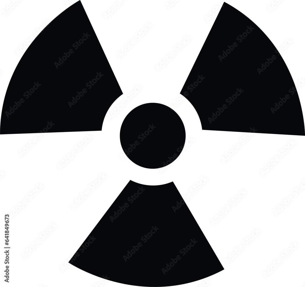 radioactive vector black icon flat radiation caution symbol ...