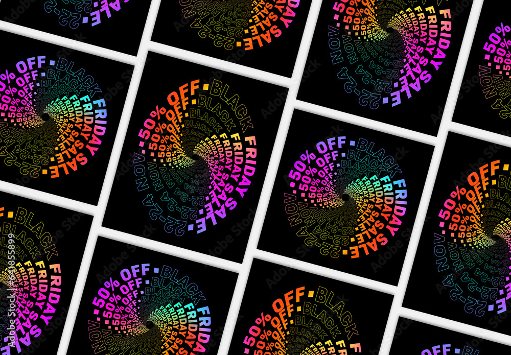 Circular Typography Social Media Post Collection Layout Design Stock ...