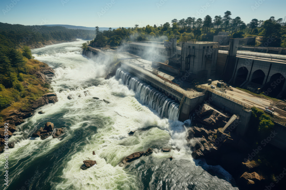 Alternative Energy Sources. Hydroelectric dam generating renewable ...