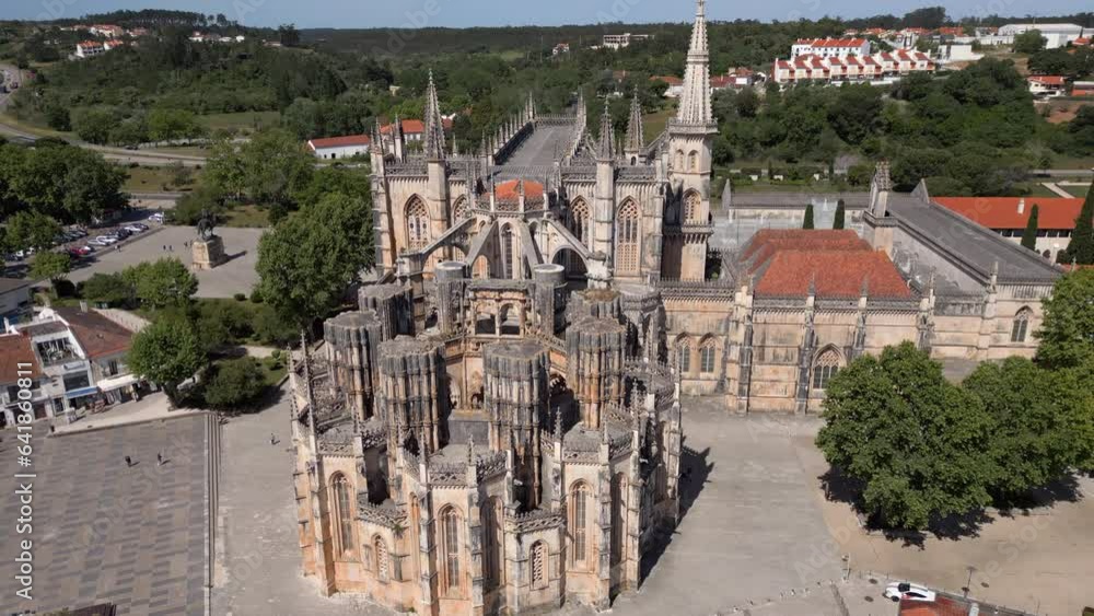 Aerial view of the 14th-century Batalha Monastery (Portuguese: Mosteiro ...