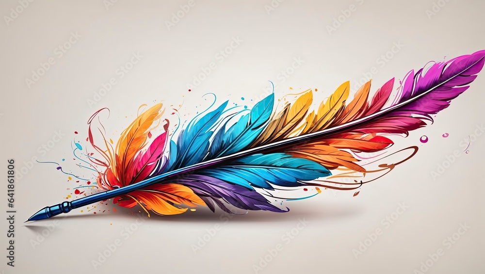 Colorful Vibrant Feather illustration graphic colorsplash bird feather ...