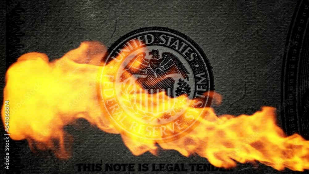 Video „Smoothly approaching and luminous sign of the US Federal Reserve ...