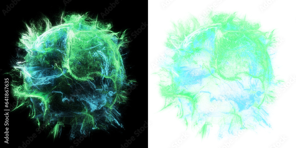 A mesmerizing abstract orb composed of energetic particles in dynamic ...