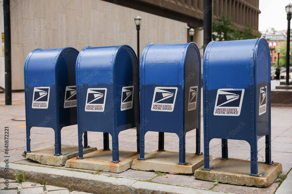 chicago, il, usa, aug 23, 2023, USPS emblem embodies rapid mail ...