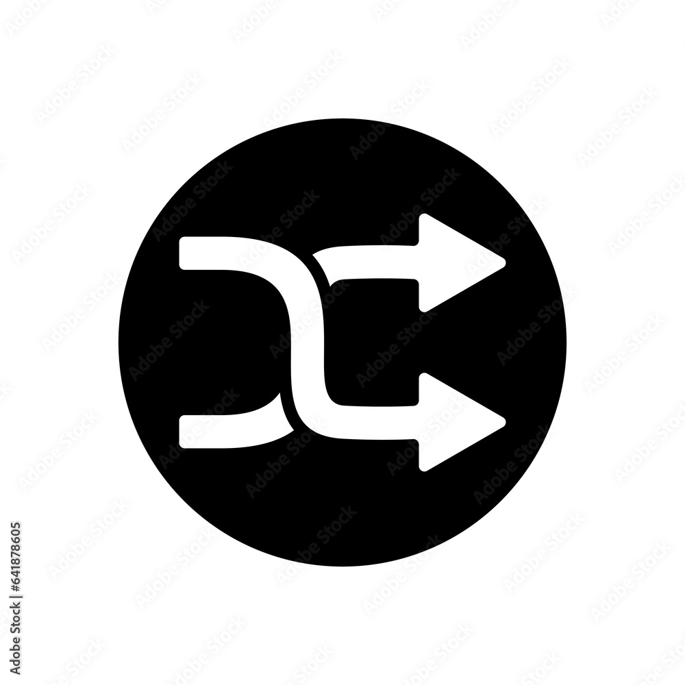 shuffle arrows design icon, simple 2 way mixed arrows, interface ...