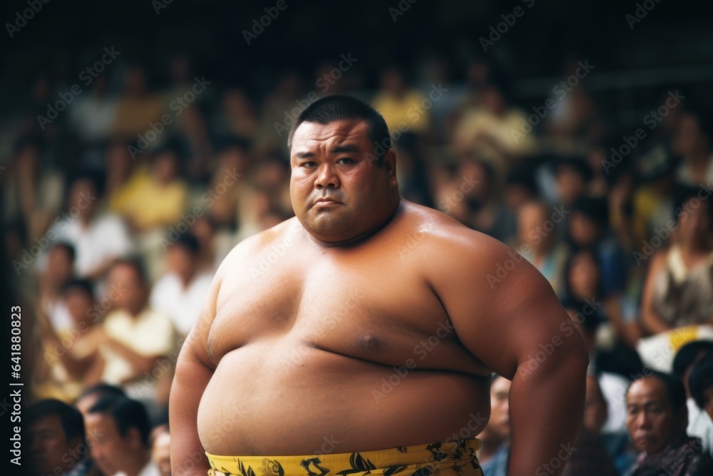 A sumo wrestler of North American descent his energy radiating with a ...