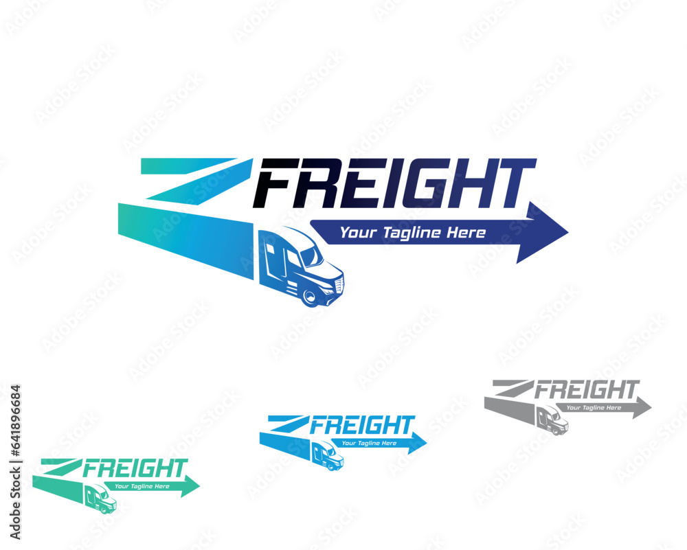 Z Freight Logo Truck Company Design in White Background and Variations ...