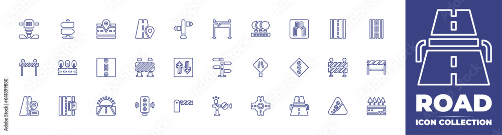 Road line icon collection. Editable stroke. Vector illustration ...
