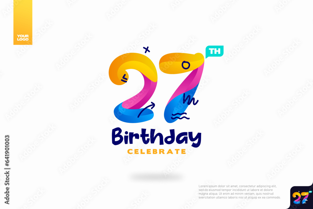 Number 27 logo icon design, 27th birthday logo number, anniversary 27 ...