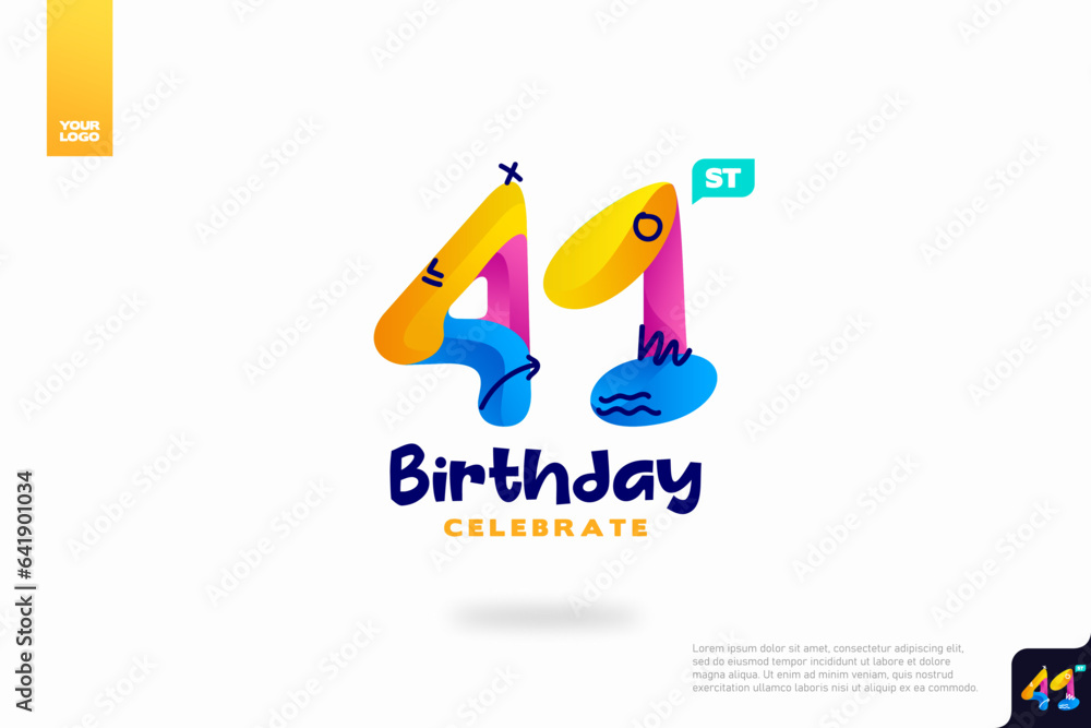Number 41 logo icon design, 41st birthday logo number, anniversary 41 ...