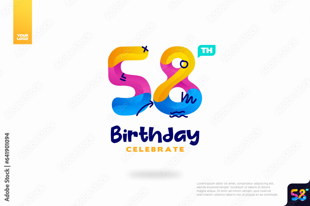 Number 58 logo icon design, 58th birthday logo number, anniversary 58 ...