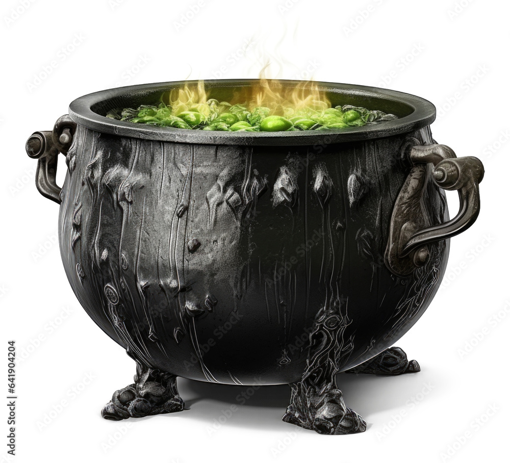 Witch Cauldron Isolated on Transparent Background Stock Illustration ...
