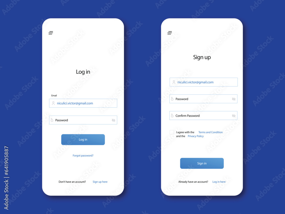 Vector login ui ux design concept and illustration Stock Vector | Adobe ...
