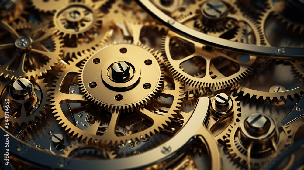 Mechanic metallic time clock clockwork gear watch technology machine ...