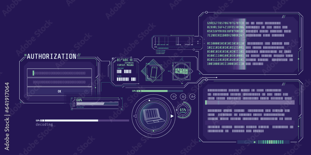 Data decryption program interface with authorization window. Stock Vector | Adobe Stock