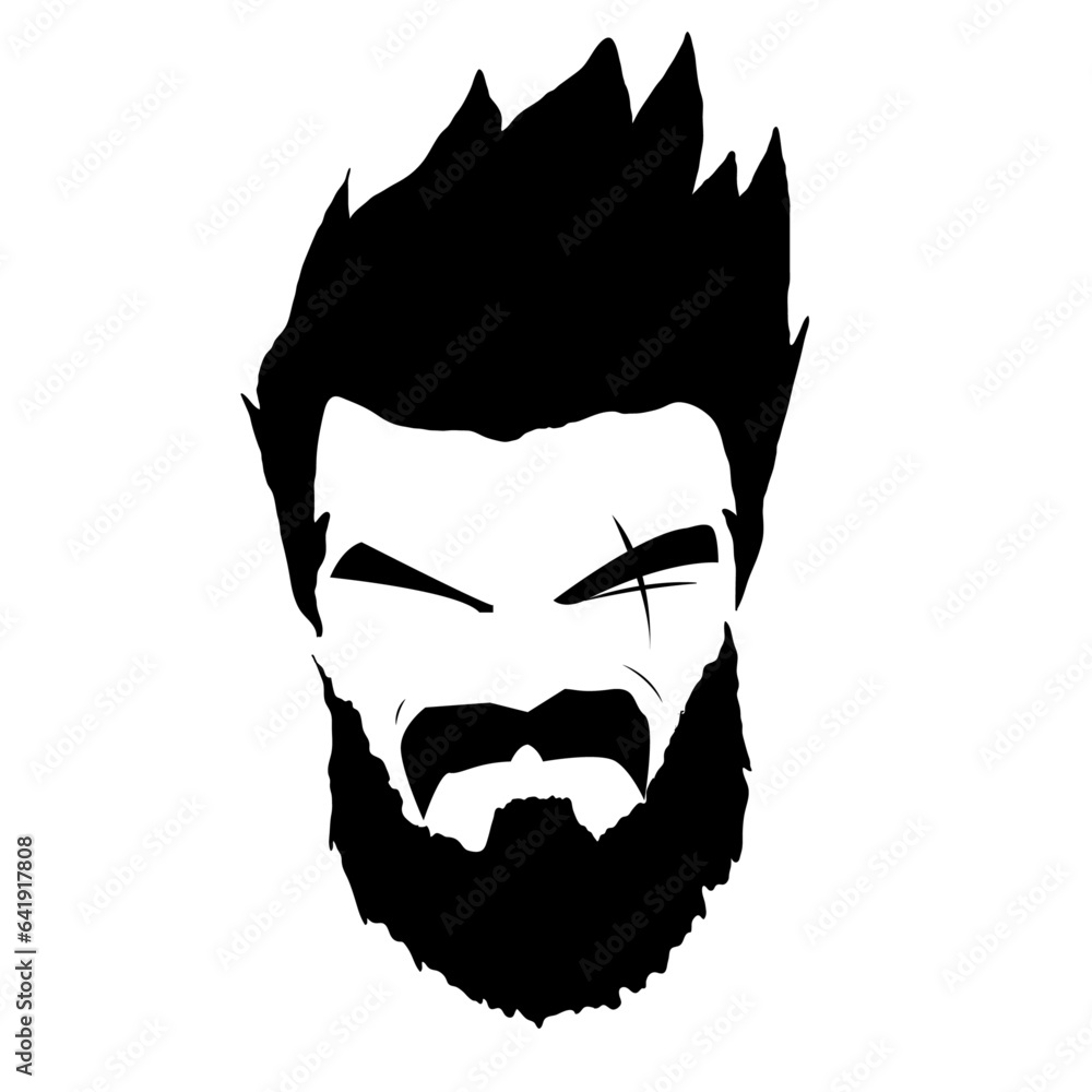 silhouette of a person, silhouette of a beard, beard shadow, beard ...