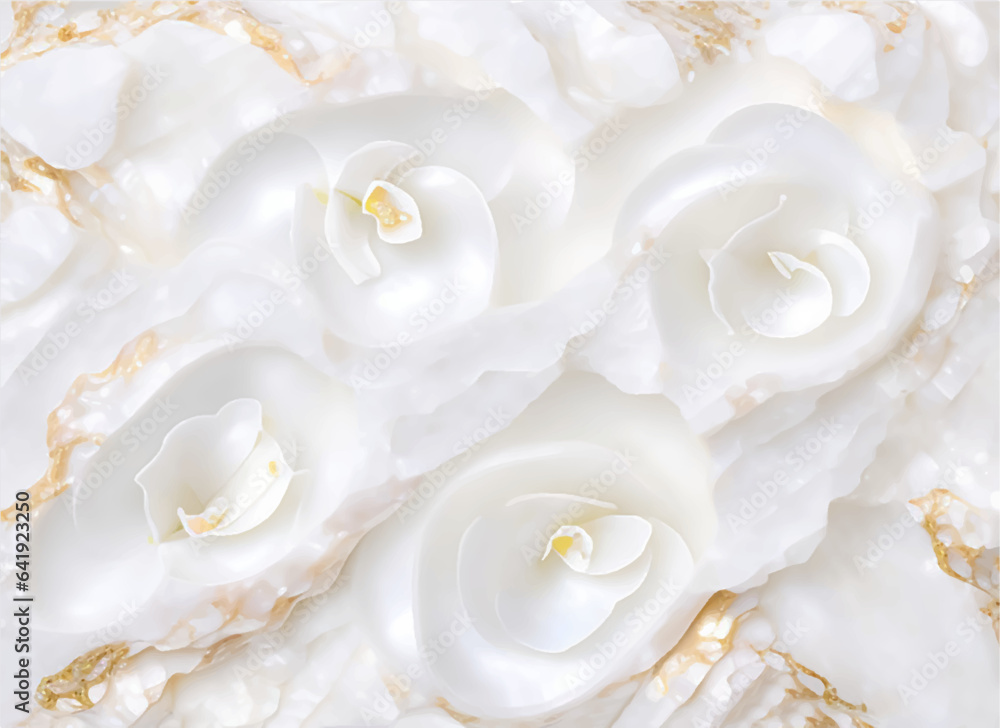 Elegant floral background with beautiful white flower pattern, luxury ...