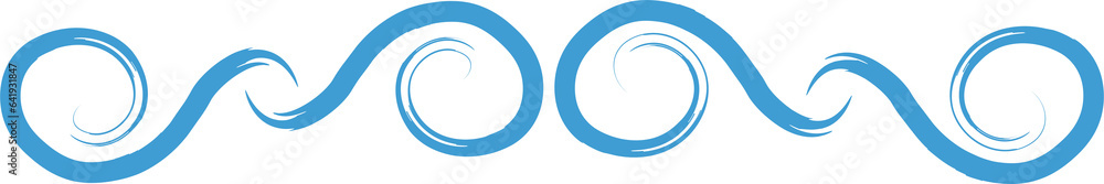 Digital png illustration of decorative blue line swirls on transparent ...