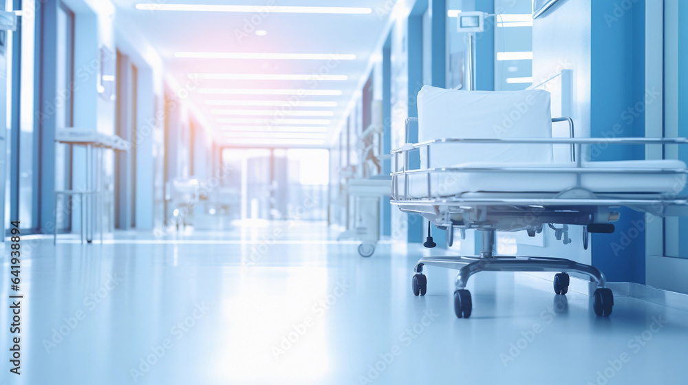 Abstract Medical Background: Blurred Interior of a Hospital Evoking ...