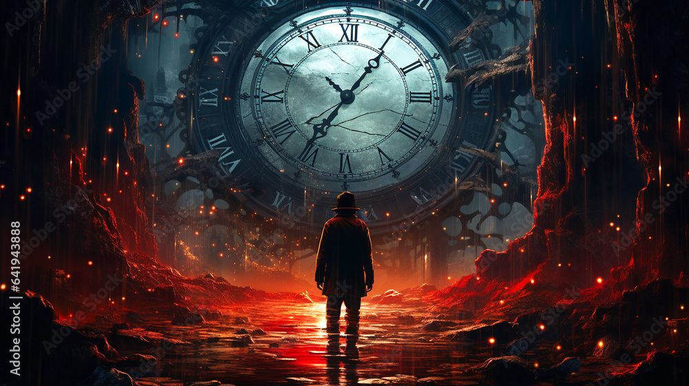 Chronos Reversed: Unraveling Time in Reverse Stock Illustration | Adobe ...