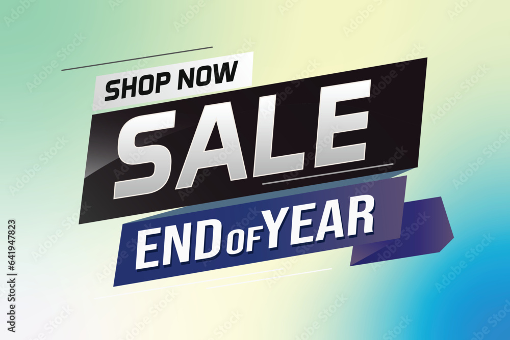 End of year Sale word concept vector illustration with lines and 3d ...