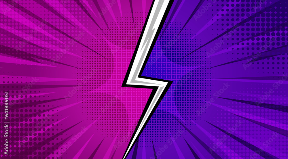 Cartoon comic background. Fight versus. Comics book colorful ...