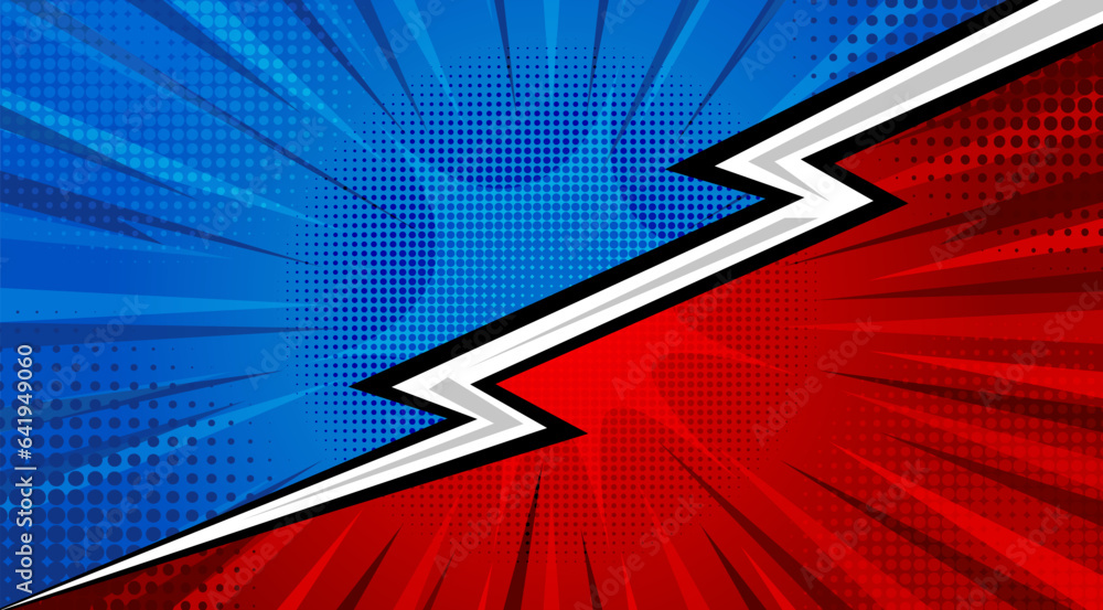 Cartoon comic background. Fight versus. Comics book colorful ...