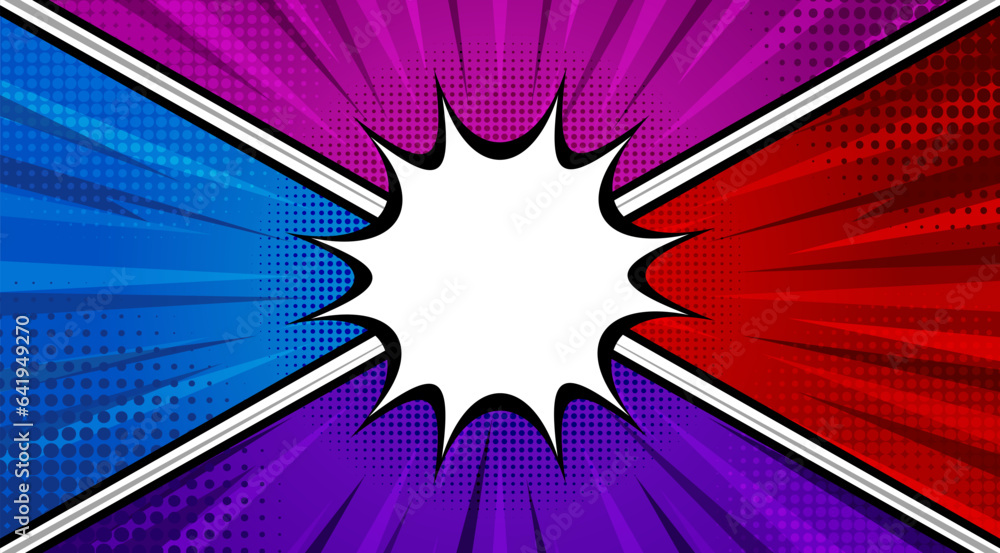 Cartoon comic background. Fight versus. Comics book colorful ...