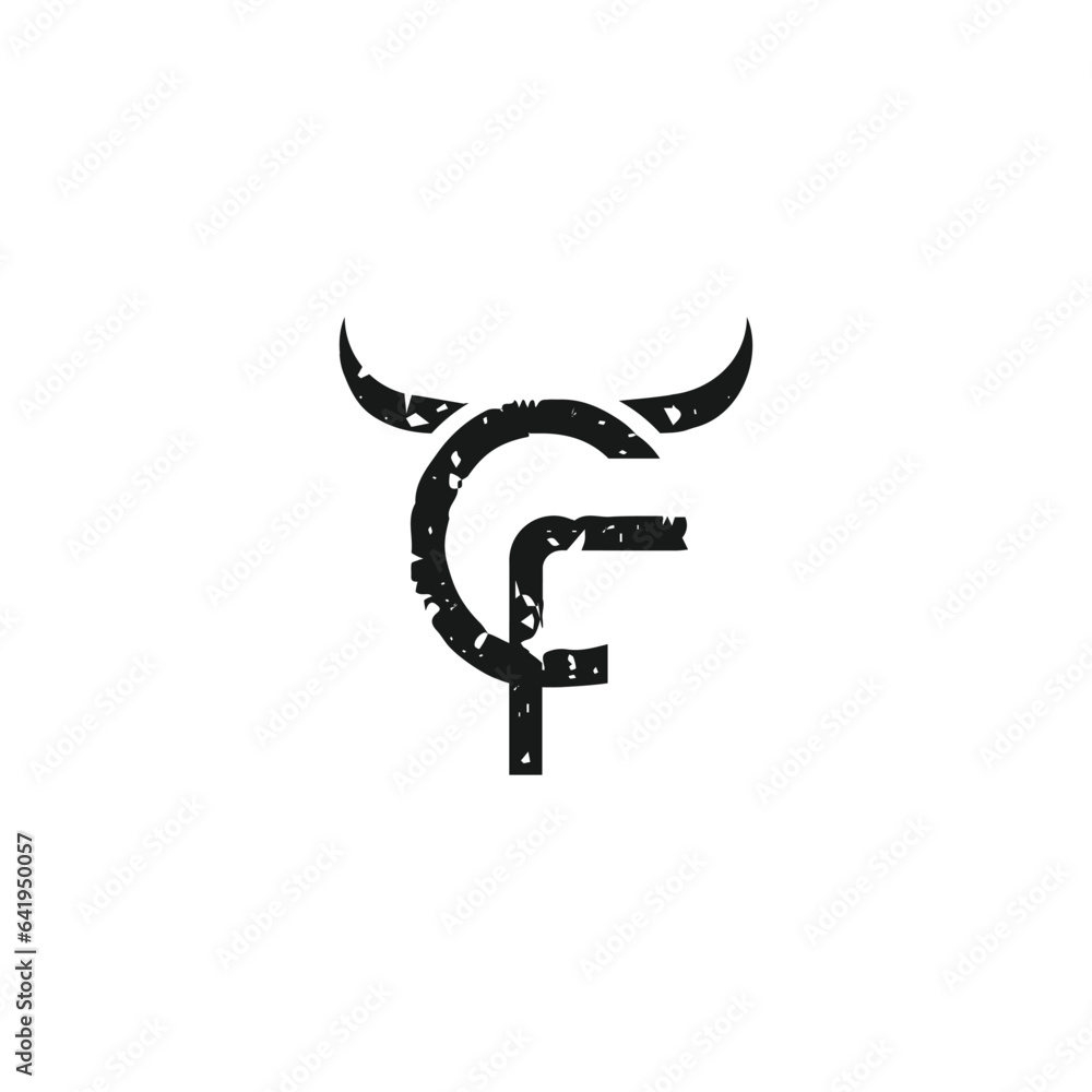 Letter cf horn logo for vector, icon, illustration, business, symbol ...