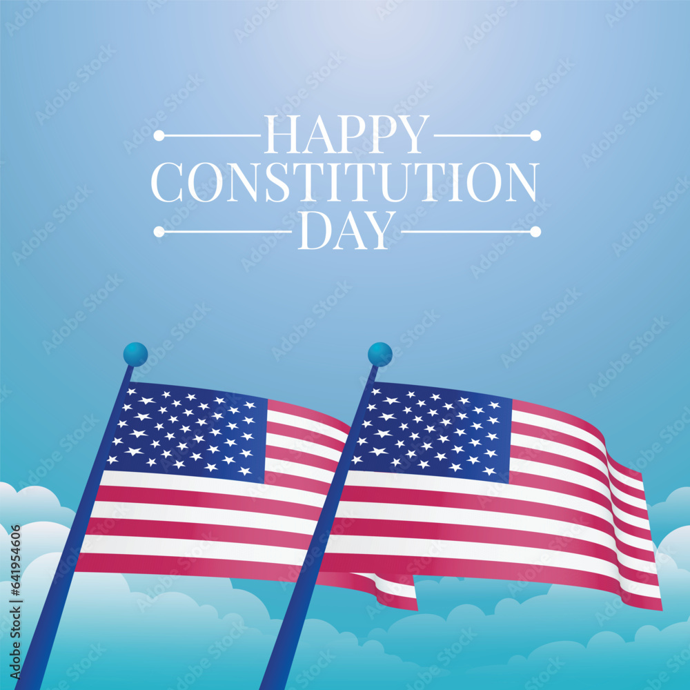 Flyer design, flat artwork, and a vector graphic of Constitution Day ...